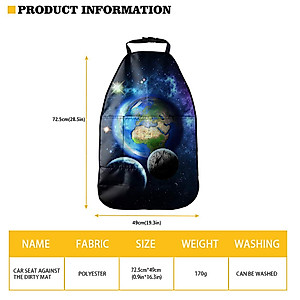 GLENLCWE Blue Mermaid Scales Car Seat Back Protectors Kick Mat + 4 Pockets Waterproof Seat Covers for The Back of Your Seat 2 Pack