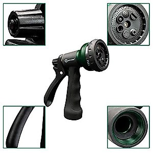 AUTOMAN-Garden-Hose-Nozzle,ABS Water Spray Nozzle with Heavy Duty 7 Adjustable Watering Patterns,Slip Resistant for Watering Plants,Lawn& Garden,Washing Cars,Cleaning,Showering Pets & Outdoor Fun.