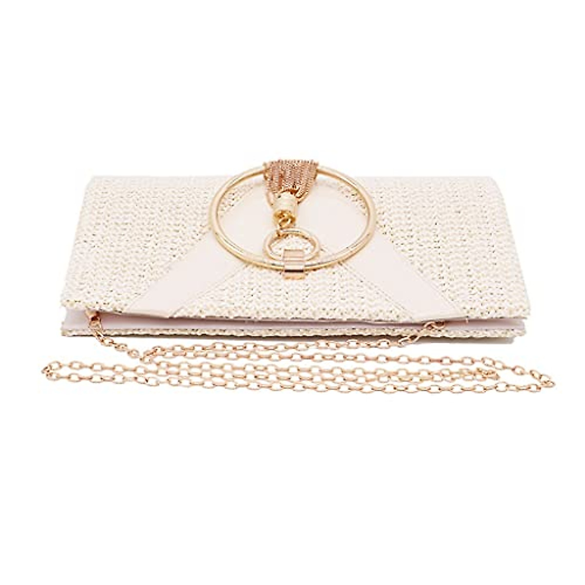 MXIAOXIA Tassel Golden Evening Bags Knitted Flap Clutch Shoulder Party Bridal Dinner Day Clutch Purse (Color : E, Size