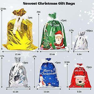 Christmas Gift Bags-41 PCS For Holiday Gift Assorted Sizes Bulk (Large Medium Small)
