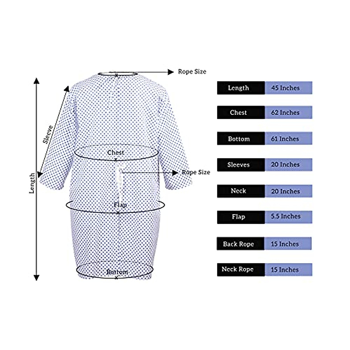 Profound Care Hospital Gown 6 Pack - Patient Gowns Fits Up to 2XL - Hospital Gowns for Women and Men - 45" Long & 62" Wide - Cotton Blend Medical Patient Gowns