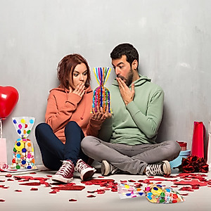 Aneco 100 Pack Rainbow Cellophane Bags Plastic Candy Bags Gift Bags Goodie Bags with Twist Ties for Valentine, Birthday, Gift Cookie Snack Packing Party Favor Supplies