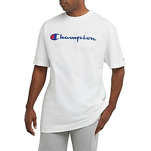 Champion mens Classic T-shirt, Classic Script T Shirt, White-y06794, X-Large US