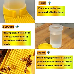 2 Pack Bee Watering Station Beekeeping Water Dispenser Perfect Beekeeping Drinking Beekeeper Tools (Yellow White)