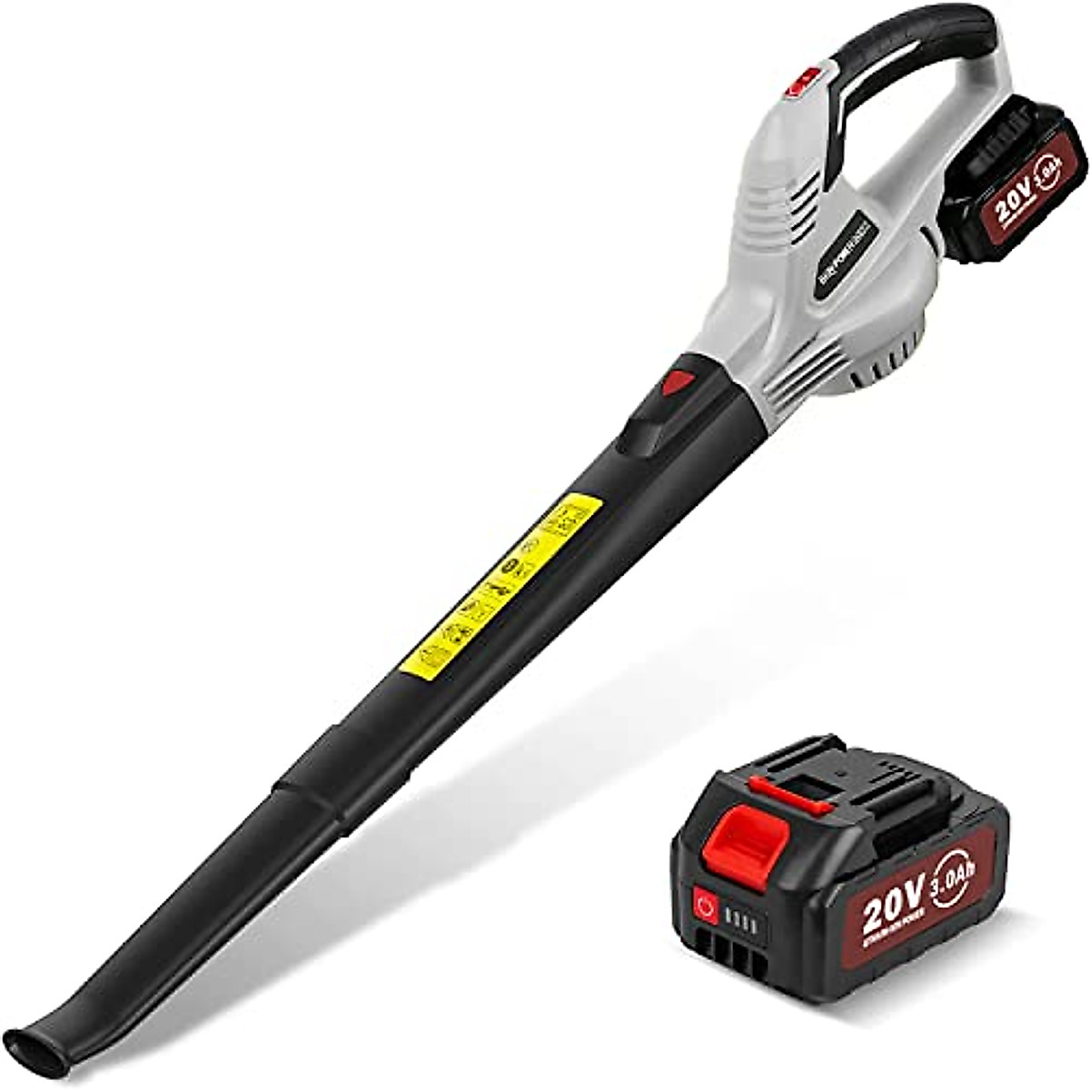 BQYPOWER Leaf Blower Cordless with Battery and Charger, 20V Handheld Electric Leaf Blower for Lawn Care, Variable-Speed, Lightweight Battery Powered Leaf Blower for Snow Blowing & Yard Cleaning