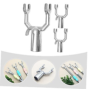 BUGUUYO 3pcs Clothes Rail Fork Drying Rack Clothing Drying Rack Clothes Curtain Hanger Garment Hook Pole Heads Reach Stick Pole Heads Clothesline Pole Head Clothes Fork Head Pole Parts