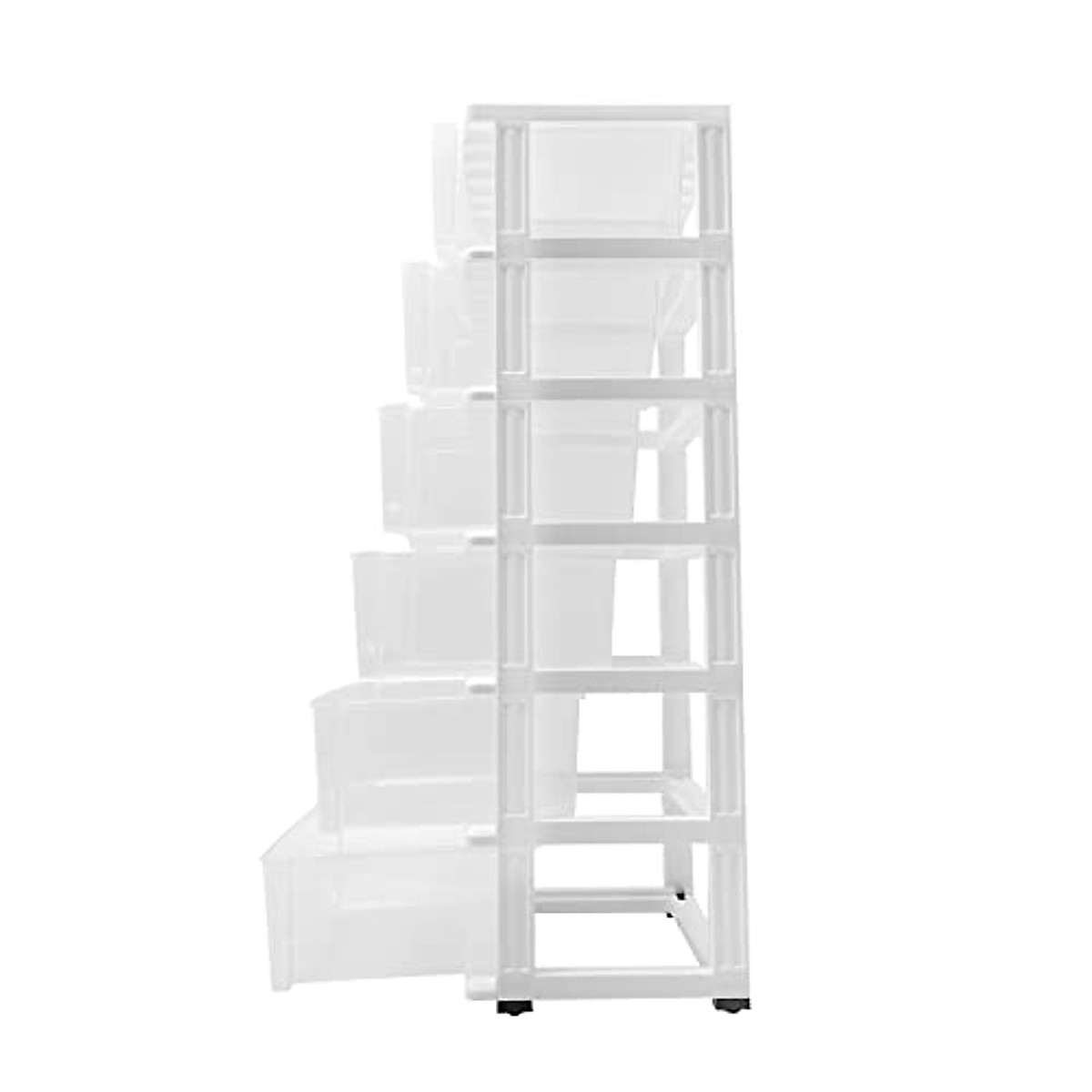 6 Rolling Storage carts, Rolling Storage Cart, Storage Tower Organizer Units for Closet, Living Room, Hallway, Dormitory, Home Office Bedroom White