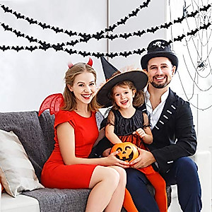 5Pcs Bat Garland- Halloween Party Decorations,Flying Bats Halloween,Halloween Bats,Bat Streamers,Haunted House Decorations,Halloween Wall Decorations
