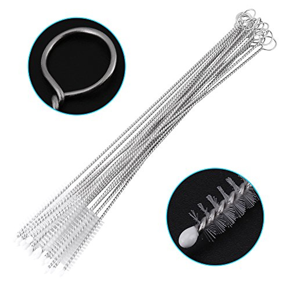 fosa Bottle Cleaning Brush Set,20pcs Cleaning Brushes,Baby Milk Feeding Bottle Stainless Steel Cup Straw Wash Brush Cleaner