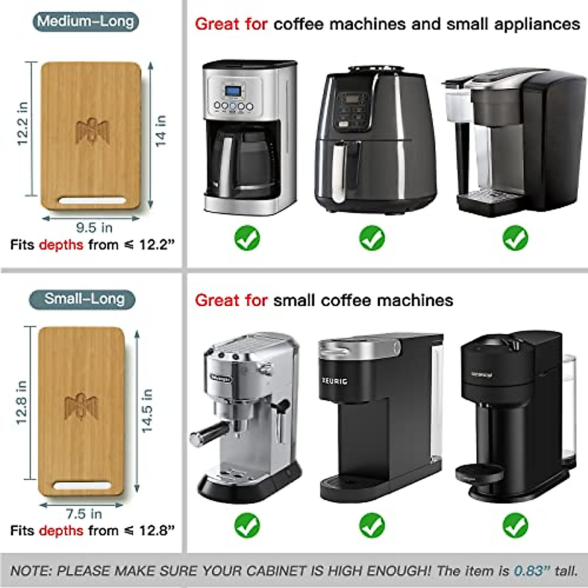 Appliance Sliders for Kitchen Appliances Sliders Tray-Coffee Maker Slider for Counter, Appliance Sliding Tray for Coffee Maker, Air Fryer, Food Processor, Blender, Toaster, Coffee Bar Accessories, Coffee Bar Essentials (9.5” X 14”)