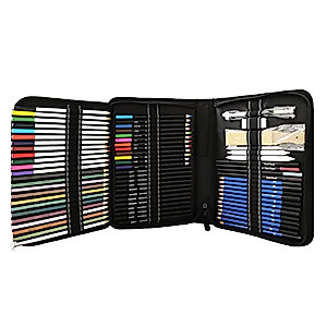 Pssopp Drawing Sketching Pencils Set 71Pcs Artist Colouring Pencils Sketching Set Art Supplies Art Kit for Artist Beginners Kids Adults
