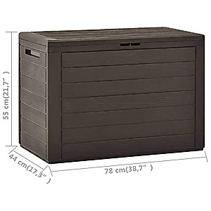 Festnight Garden Storage Box Deck Box Garden Organizer Toolbox PP Storage Cabinet 50.2 Gal Outdoor Furniture 38.7 x 17.3 x 21.7 Inches（Brown）