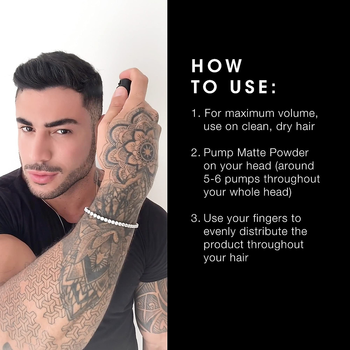 Pacinos Volumizing Matte Hair Powder - Adds Texture, Volume, Controls & Absorbs Excess Oil for Natural Finish, All Hair Types, 4.5 g.