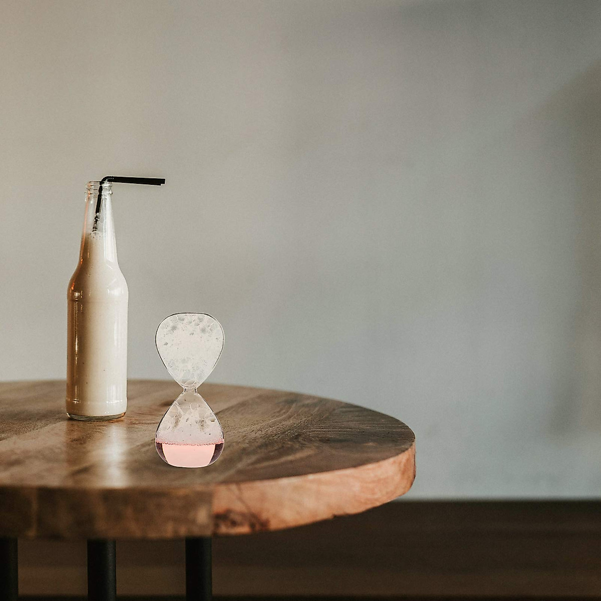 YARNOW Bubble Singing Hourglass Timer Dream Foam Crystal Hourglass Creative Glass Liquid Motion Timer Hourglass Birthday Gifts Table Decoration (Pink)