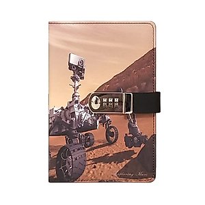 AZPINGPAN Children's Study Notebook with Digital Combination Code Lock Diary丨A5 Size PU Cover Thickened Creative Sketchbook Hand Ledger (with Pen Position and Pen)
