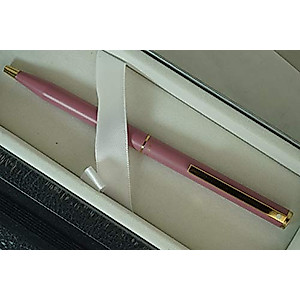 Cross Sheaffer Rare Made in The USA Signature Slim Classic Fashion Matte Rose Pink with 22KT Gold Appointment Ballpoint Pen and Matching Sheaffer Journal