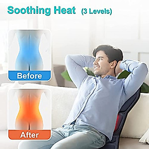 AOVOJRM Seat Massager,Vibrating Back Massager for Chair Massage Cushion ,9 Nodes to Relieve Stress Pain, Home Office,Christmas Gifts Women/Men/Mom/Dad (Black)