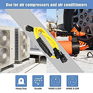 3FT NEMA 6-20P to Two 6-20R Y Splitter Power Cord, HDWS Splitter Power Cord, 20 AMP 250V 5000W for Air Compressors Pool Pump