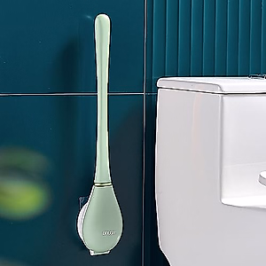 HEMUBAG WC Cleaner Brush Wall-Mounted Bowl Brush Holder Set Deep Cleaner No Dead Ends with Base for Bathroom