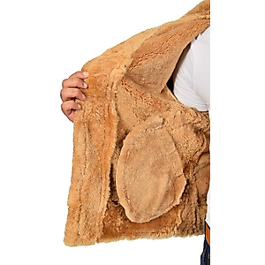 A1 FASHION GOODS Real Sheepskin Flying Jacket Vintage Tan Shearling Bomber Authentic Aviator Coat Tornado (Large)