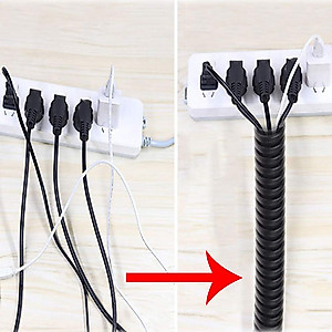 PIVBY 30 ft Dog Cat Cord Protector Wire Loom Tubing Protect Electric Wires Chewing from Rabbits, Cats and Other Pets - Efficiently manages Open Cables