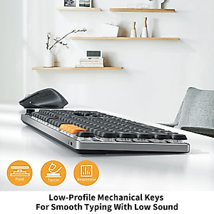 ProtoArc Mechanical K300 Backlit Bluetooth Keyboard and EM11 RGB Ergonomic Mouse Combo