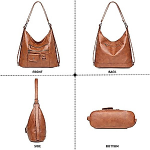 LassZone Women Tote Soft PU Leather Women Shoulder Bag Large Capacity Backpack Lightweight Crossbody Handbag for Women Ladies