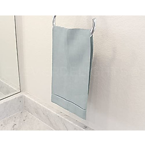 CleverDelights Gray Hemstitched Hand Towels - 6 Pack - 14" x 22" - 55/45 Linen Cotton Blend
