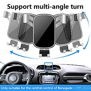 musttrue LUNQIN Car Phone Holder for 2015-2023 Jeep Renegade SUV [Big Phones with Case Friendly] Auto Accessories Navigation Bracket Interior Decoration Mobile Cell Mirror Phone Mount