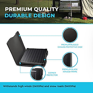 Renogy 100 Watt 12 Volt Portable Solar Panel with Waterproof 20A Charger Controller Foldable 100W Solar Suitcase with Adjustable Kickstand for Power Station, 100W Panel-20A Controller, Black