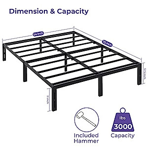 GreenForest70 in L Shaped Desk with Drawers and Printer Stand and Full Size Bed Frame Easy Quick Assembly