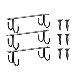 TRUSBER Mug Holder Under Shelf Coffee Cups Organizer Under Cabinet 3 Pack Cups Mugs Rack with Hooks 12 Hanging Hooks for Mugs,Coffee Glass Cups