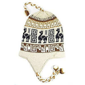 Gamboa Alpaca Hat Llama Hat Beanie Hat for Men Winter Hats for Women Winter Hats Peruvian Hat Beige