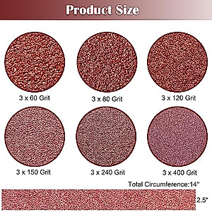 Sackorange 18 PCS 2-1/2 x 16 Inch Abrasive Sanding Belts - 3 Each of 60 80 120 150 240 400 Grit Aluminum Oxide Clothed Backing Sander Belts For Sanding Wood-Working,Metal and Paint (2.5" x 16")