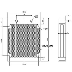 Clyxgs Water Cooling Radiator, 12 Pipe Aluminum Heat Exchanger Radiator with Tube for PC CPU Computer Water Cool System DC12V 120mm