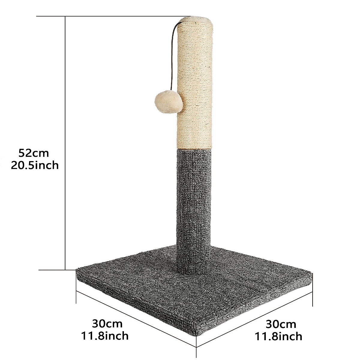 Ahomdoo Cat Scratching Post Cat Scratching Posts for Indoor Cats Natural Sisal Rope Cat Scratchers for Indoor Cats and Hanging Ball Toys