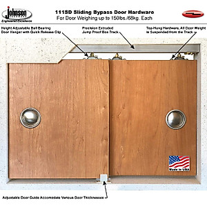 Sliding Closet Bypass Doors 56 x 80 with Hardware | Quadro 4115 White Silk | Sturdy Top Mount Rails Moldings Trims Set | Kitchen Wooden Solid Bedroom Wardrobe Doors