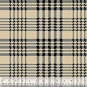 Tartan Plaid Tan Anti-Pill No-Sew Throw Fleece Fabric Kit (72x60)