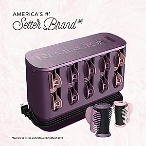 Remington H9100S Pro Hair Setter with Thermaluxe Advanced Thermal Technology Electric Hot Rollers 11 ¼", Purple, 1 Count