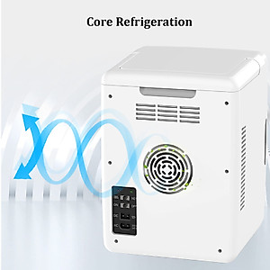 JNYB Mini Fridge, Office Fridge 10 Liter/10 Can Portable Cooler and Warmer Personal Fridge Warmer Small Refridgerater for Bedroom, Home,Beige