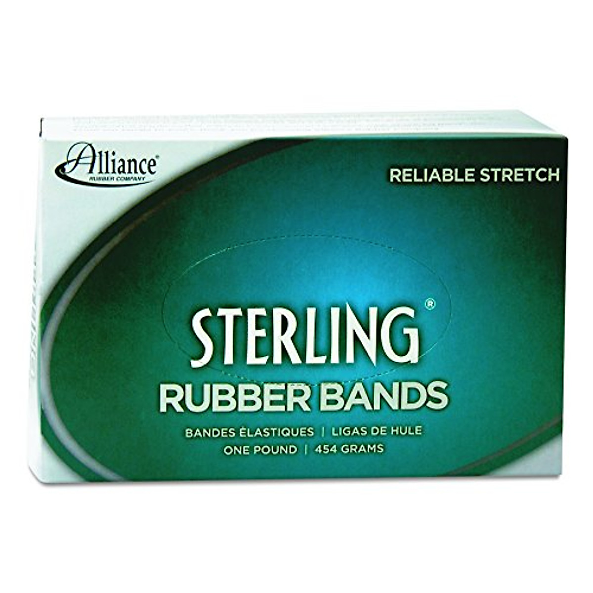 Alliance Rubber 24325 Sterling Rubber Bands Size #32, 1 lb Box Contains Approx. 950 Bands (3" x 1/8", Natural Crepe)