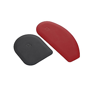 KitchenAid Universal Dough Scraper Set for Bowls, Pots and Pans, Non-Stick and Easy Wash, Empire Red - Grey
