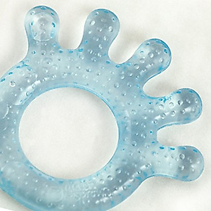 green sprouts Cooling Teether| Soothes gums & promotes healthy oral development |Safer plastic filled with sterilized water,Chill for extra relief,Textured surface to massage gums,2 Count (Pack of 1) Blue