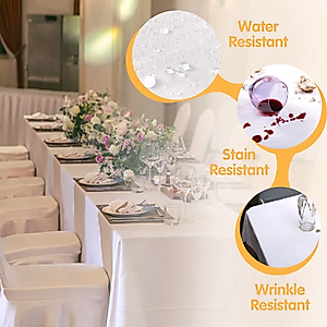 BRILLMAX 6 Pack White Tablecloths for 8 Foot Rectangle Tables 90 x 156 Inch - 8ft Rectangular Bulk Linen Polyester Fabric Washable Long Clothes for Wedding Reception Banquet Party Buffet Restaurant