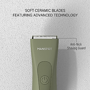 MANSPOT The Men's Grooming Kit Contains: The Electric Groin Hair Trimmer and Ceramic Blade for Replacement Head