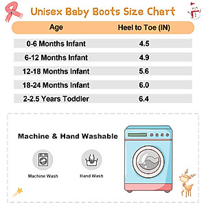 L-RUN Newborn Baby Booties Boys Girls Shoes Winter Warm Fur Lining Infant Toddler Prewalker Boots Pink 12-18 Months Infants