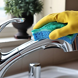 O-Cedar Scrunge Multi-Use (Pack of 6) Non-Scratch, Odor-Resistant All-Purpose Scrubbing Sponge Safely Cleans All Hard Surfaces in Kitchen and Bathroom, 6 Count (Pack of 1), Blue