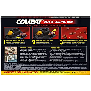 Combat Roach Killing Bait Stations for Small and Large Roaches, 6 Count (Pack of 1)