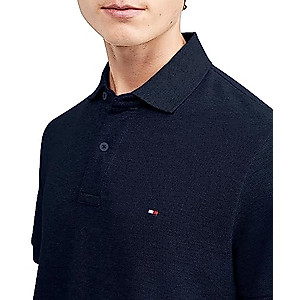 Tommy Hilfiger Men's Short Sleeve Polo Shirt in Classic Fit, Navy, Large