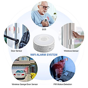 Smart Security System WiFi Alarm System Kit Wireless with APP Push and Calling Alarms DIY No Monthly Fee for Home Apartment Office Store and Business